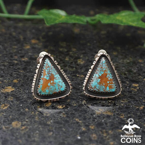 Southwestern Sterling Silver & Turquoise Triangle Sha… - Gem