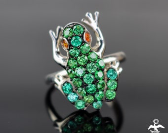Crystal Frog Ring - Etsy