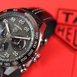 TAG Heuer Carrera Porsche Automatic Chronograph Asphalt Dial Steel ...