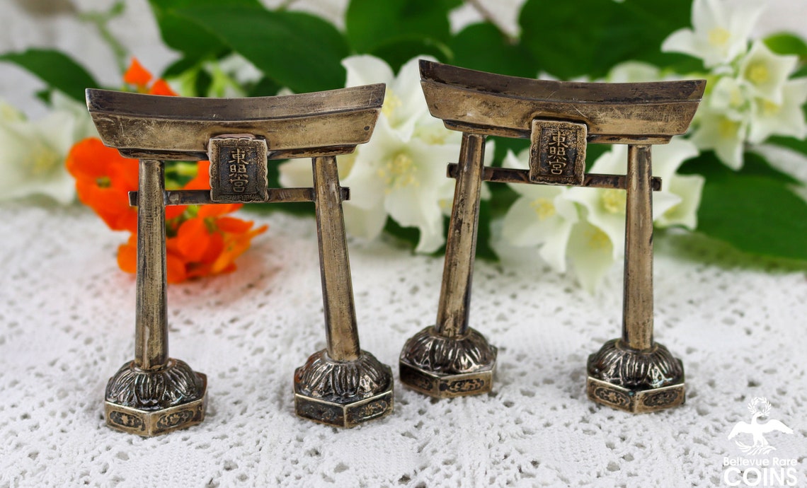 Set of Sterling Silver Japanese Torii Shinto Gates Archway Salt ...