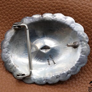 Native Suzie Jones Navajo Sterling Silver Etched Patterned Belt Buckle ...