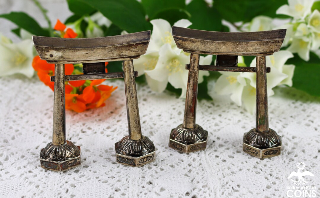 Set of Sterling Silver Japanese Torii Shinto Gates Archway Salt ...