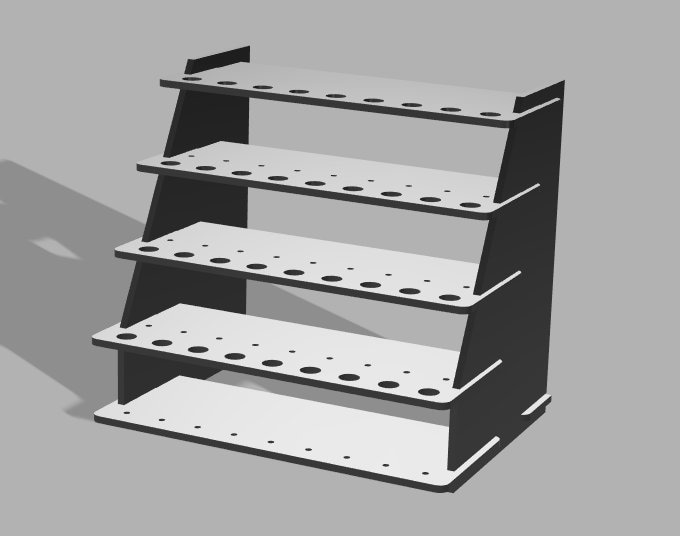 Pen Display -- Pen Stand -- 4 Rows / Levels -- 9 Pens per Row -- STL ...