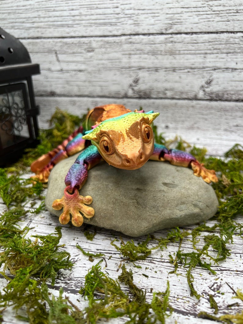 3D Printed, Articulated Crested Gecko - Matmiremakes - Lizard - Etsy