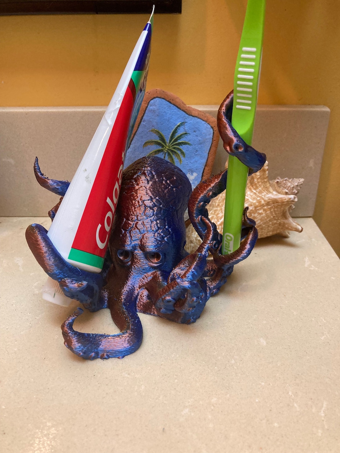 3D Printed Octopus Implement Holder - Toothbrush Holder - Etsy