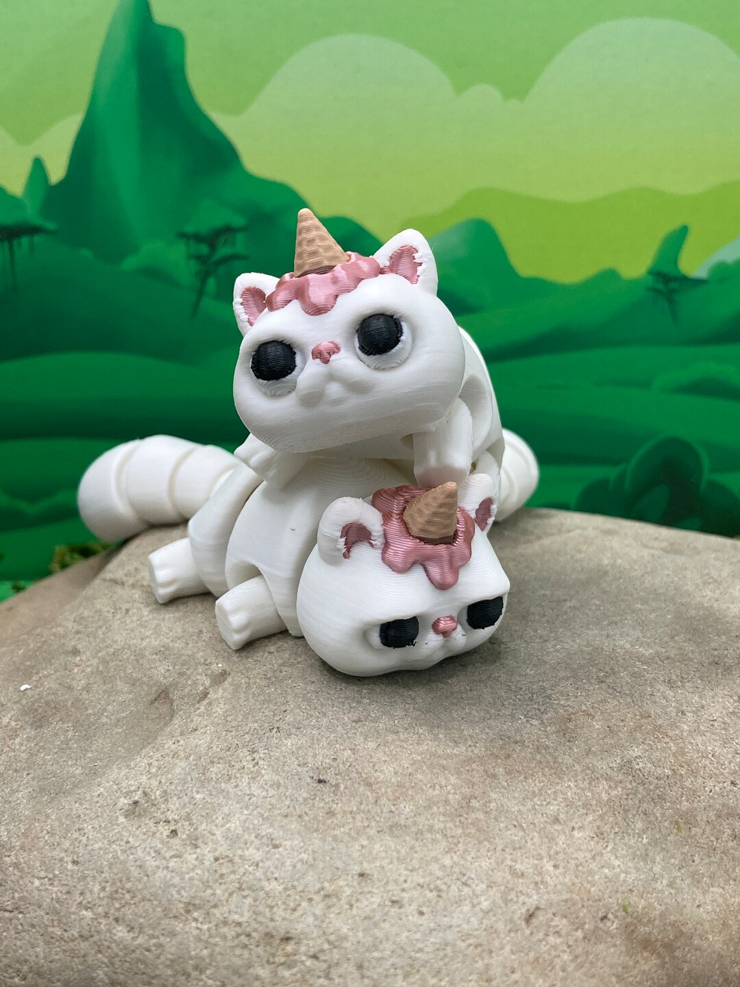 Ice Cream Cat - 3D Printed - Articulated - Etsy