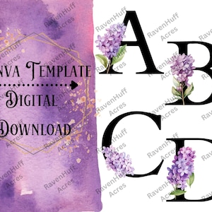 Lilac Letters Digital File - for Use in Canva - Etsy