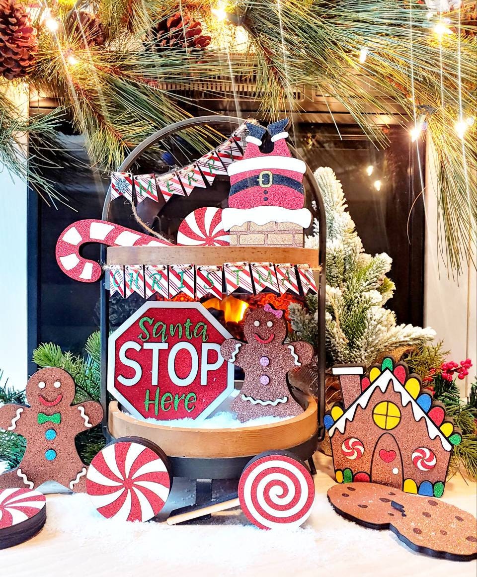 Glittery Gingerbread Theme Tiered Tray Gingerbread House | Etsy