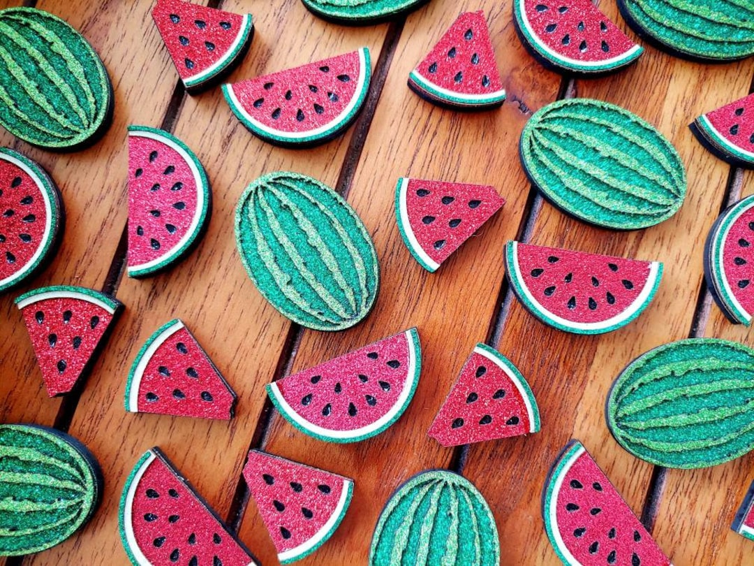 25 Glittery Watermelon Confetti Watermelon Summer Decor - Etsy