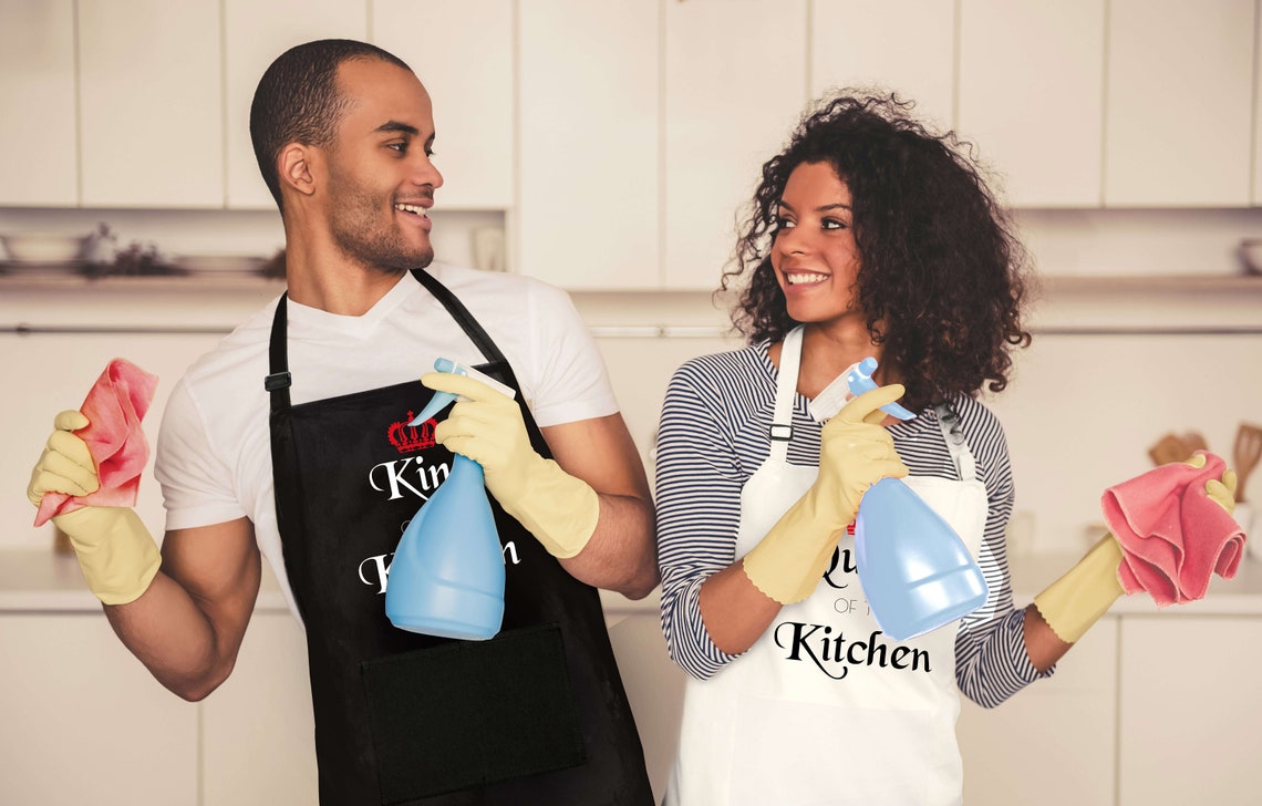King And Queen of the Kitchen His and Hers Aprons Wedding | Etsy