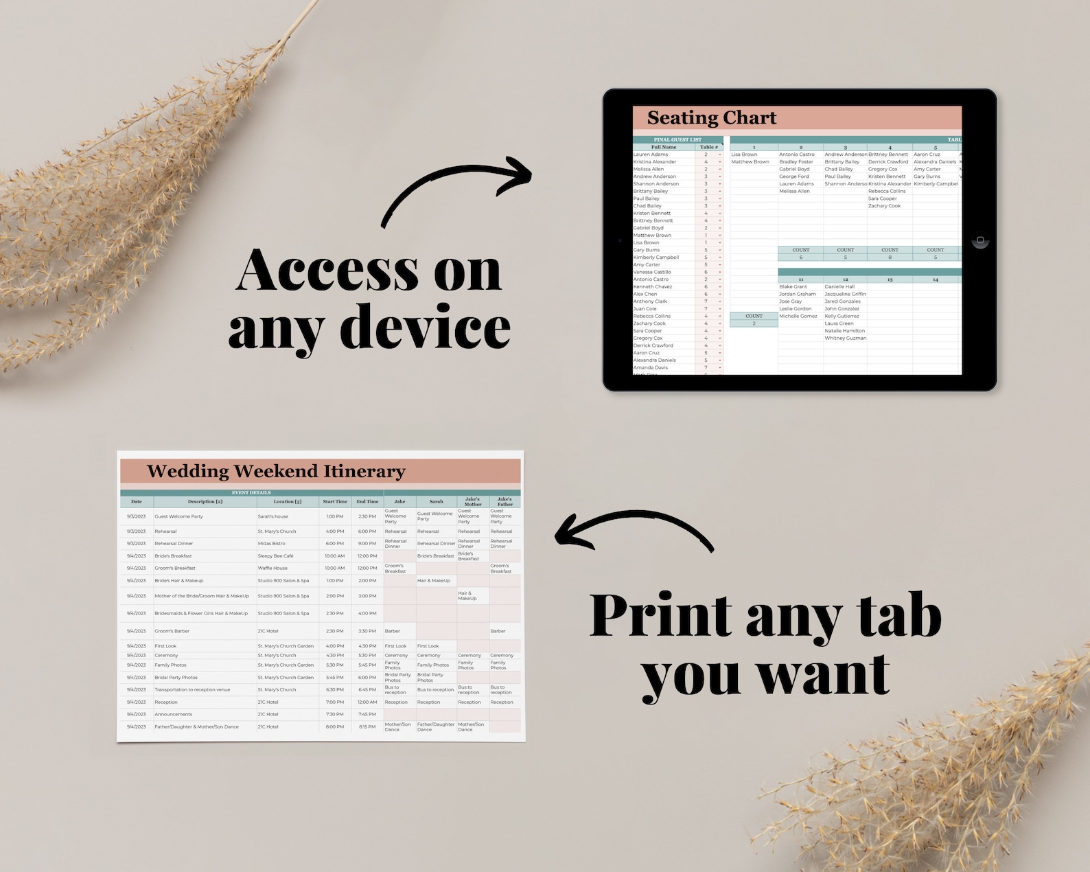10-in-1 Wedding Spreadsheet Online Budget Planner Guest - Etsy