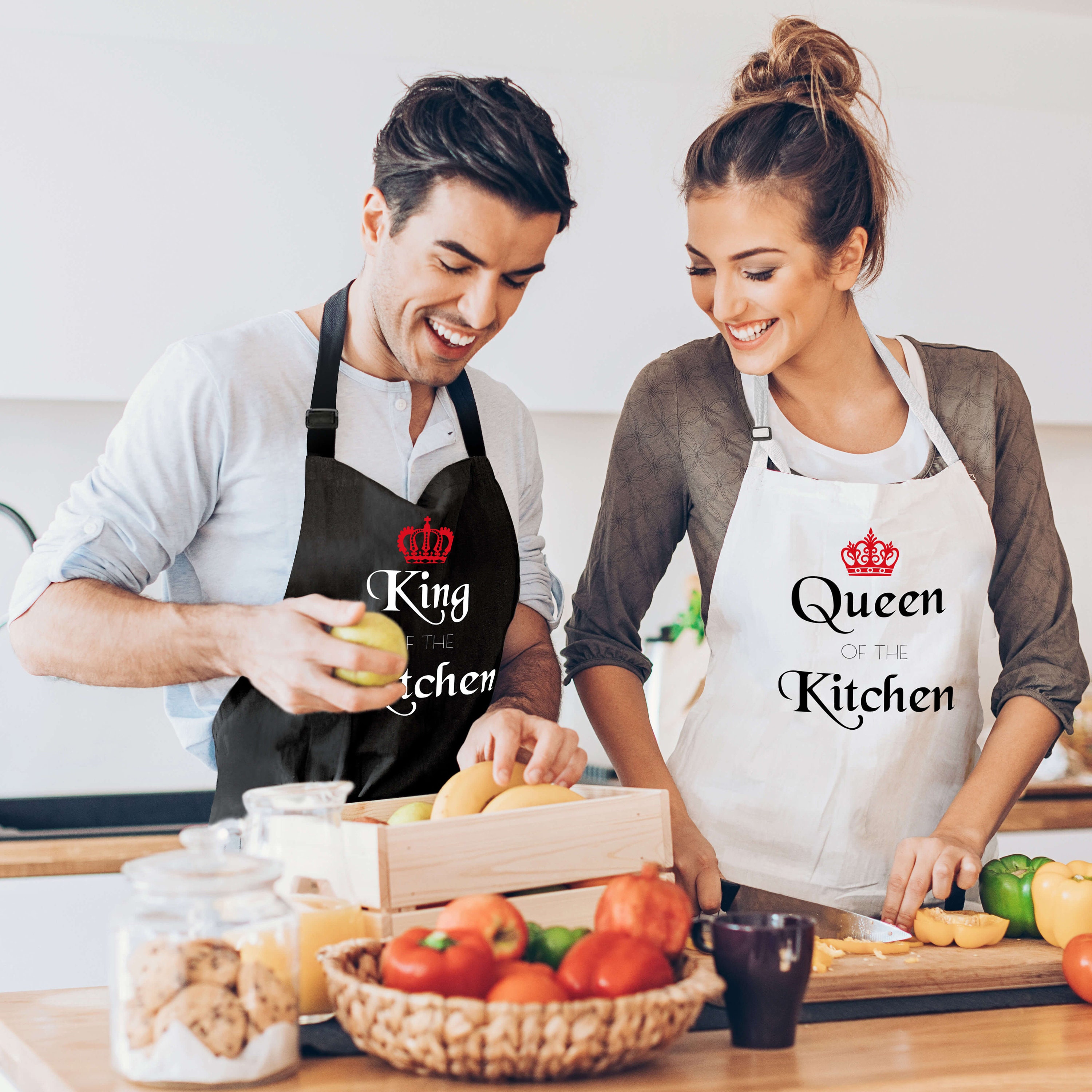 King And Queen of the Kitchen His and Hers Aprons Wedding | Etsy