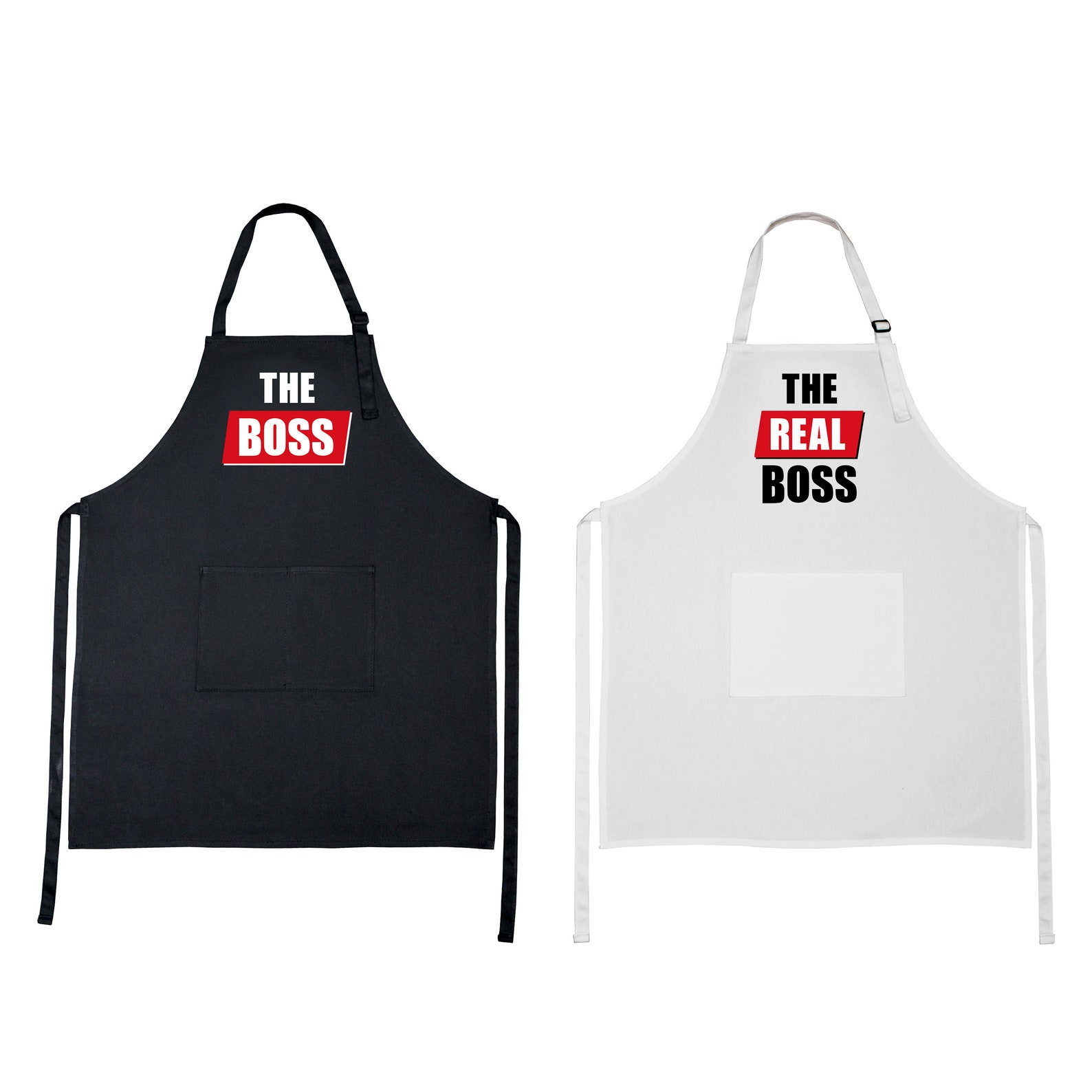 The Boss and Real Boss His & Hers Aprons for Couples | Etsy