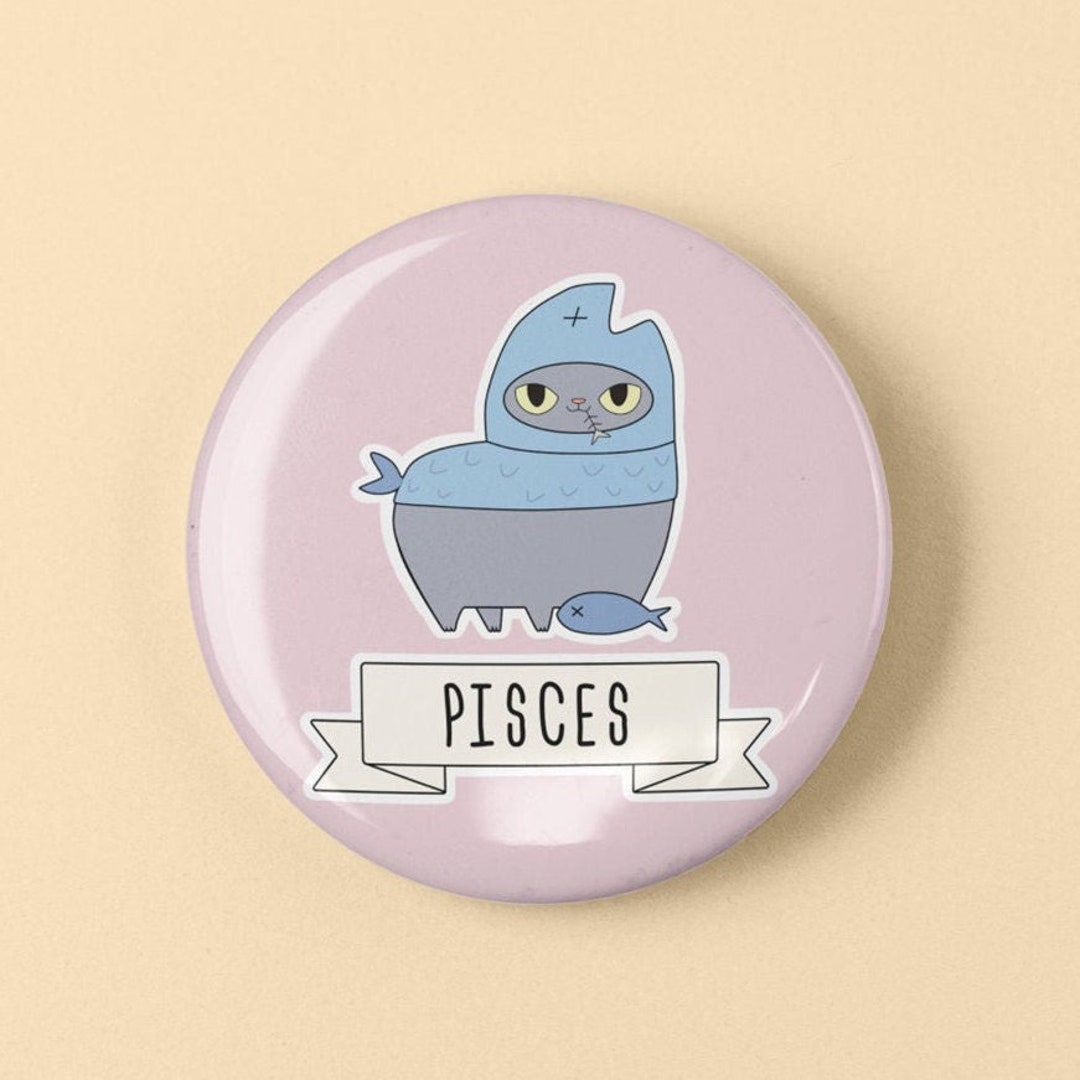 Pisces Zodiac Cat Pin, Astrology Gift - Etsy