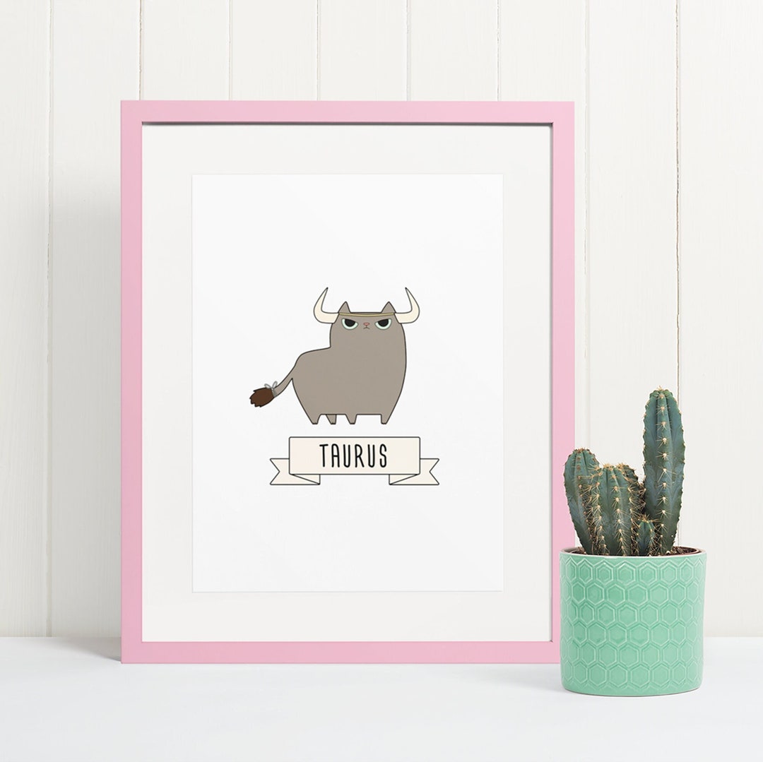 Taurus Decor Cat People Gifts Gift for Taurus Home Decore Wall Decore ...