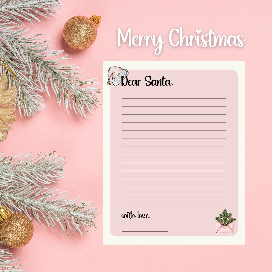 Dear Santa Letter, Letter to Santa, Dear Santa, Christmas List, Instant ...
