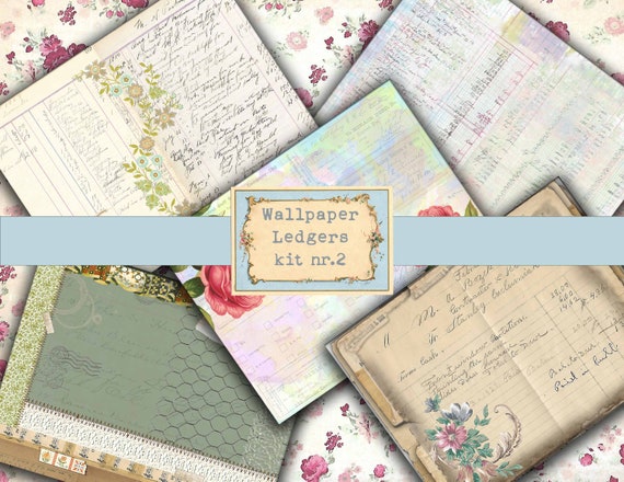Wallpaper Ledgers Kit 2 Ledger Digital Download Vintage - Etsy