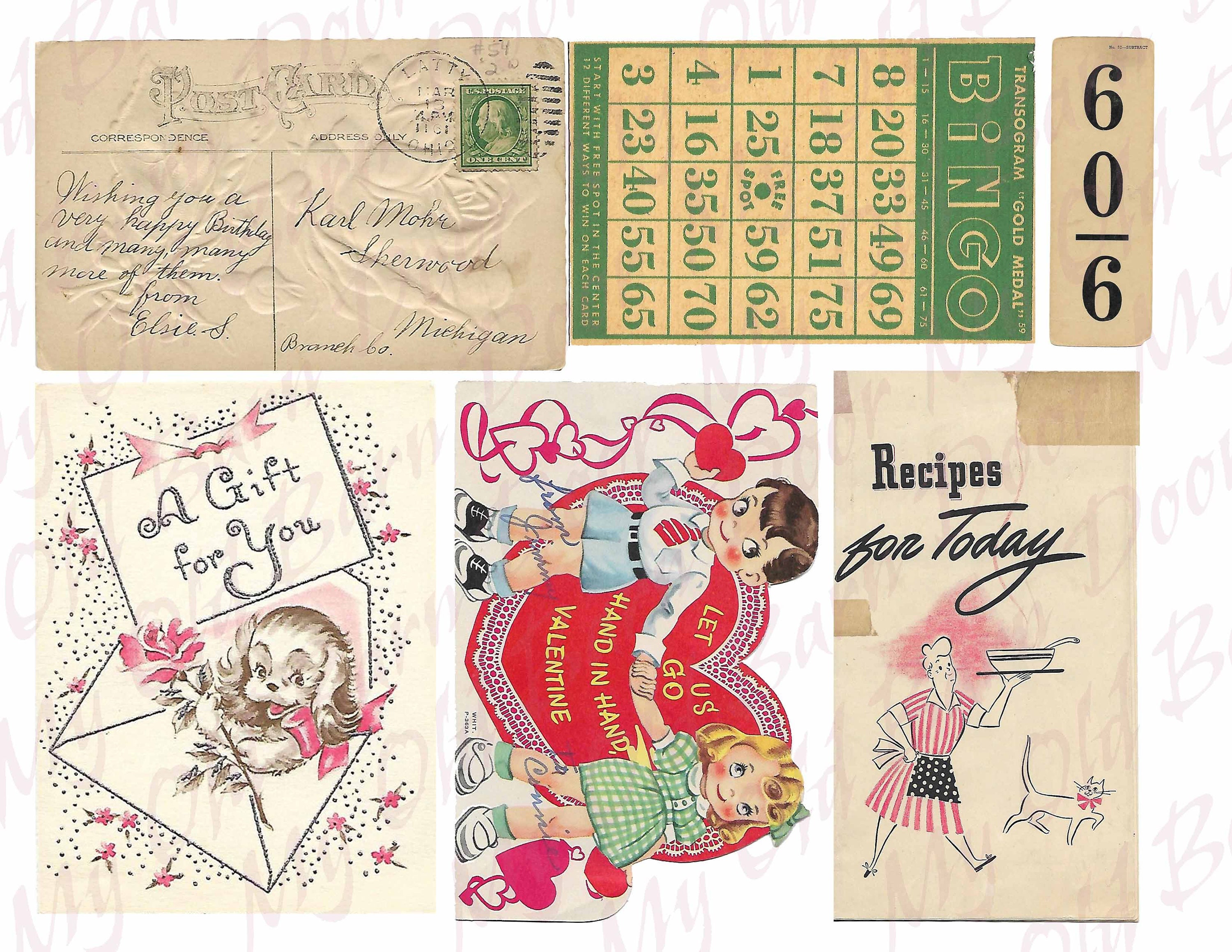 Vintage Ledger Tags & Ephemera Kit, Digital Download, Vintage Ledger ...