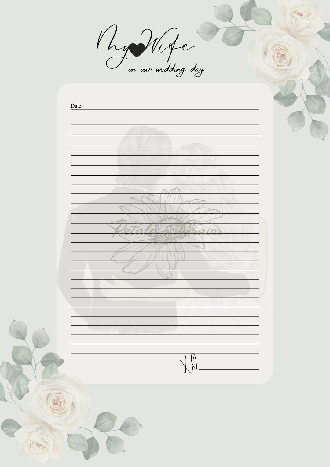 Love Letter Future Wife, Wedding Day Note Instant Download - Etsy