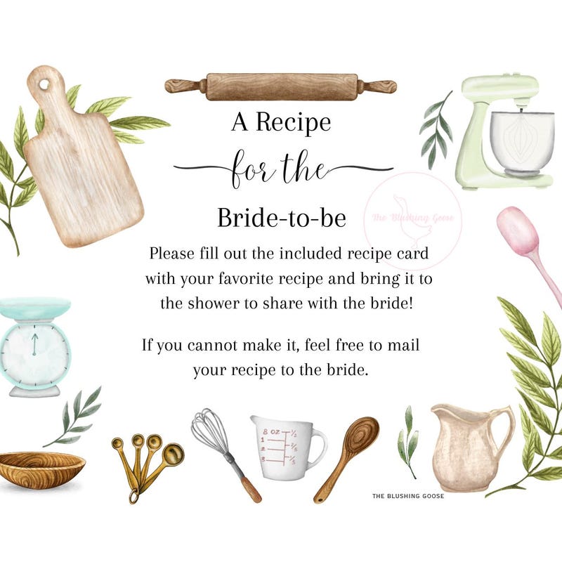 Recipe for the Bride - Etsy