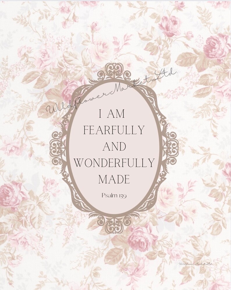 I Am Fearfully and Wonderfully Made Christian Decor Digital Print - Etsy