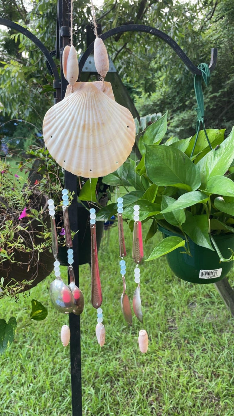 Hand Crafted Spoon and Shell Wind Chime - Etsy