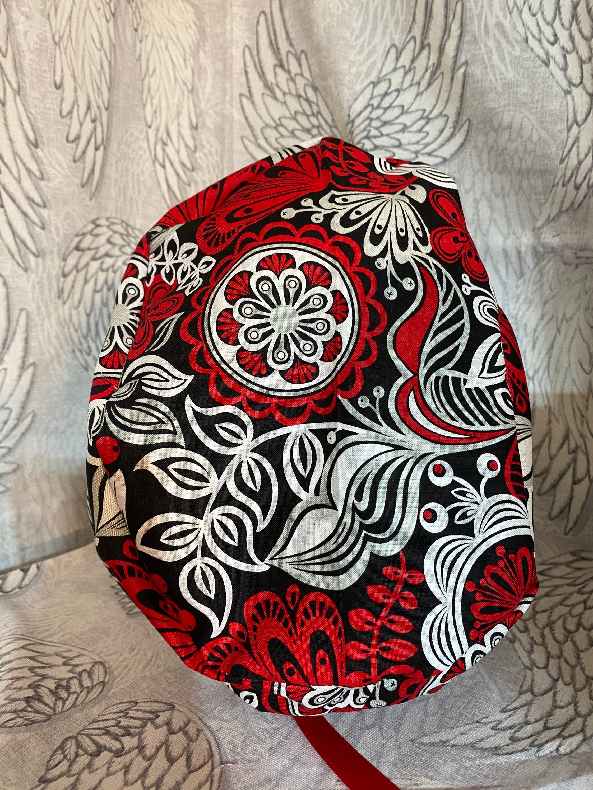 Surgical Scrub Hat Mask or Set. Red and Black | Etsy