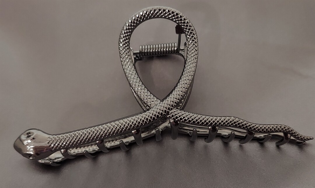 5 Inch Dark Silver Snake Hair Claw , Hair Clips, Hairclaw, Hair ...