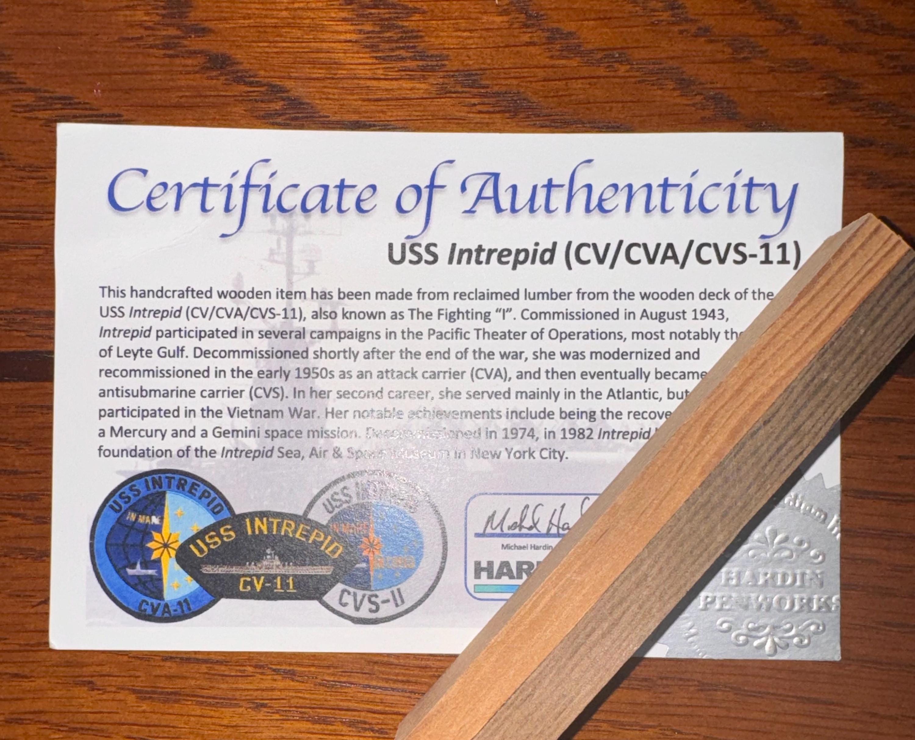 USS Intrepid Reclaimed Deck Wood Pen - Etsy