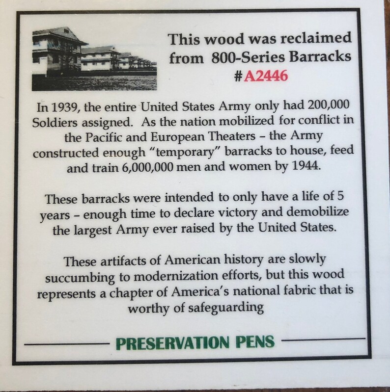 Reclaimed Fort Bragg WWII Barracks Wood Pen - Etsy