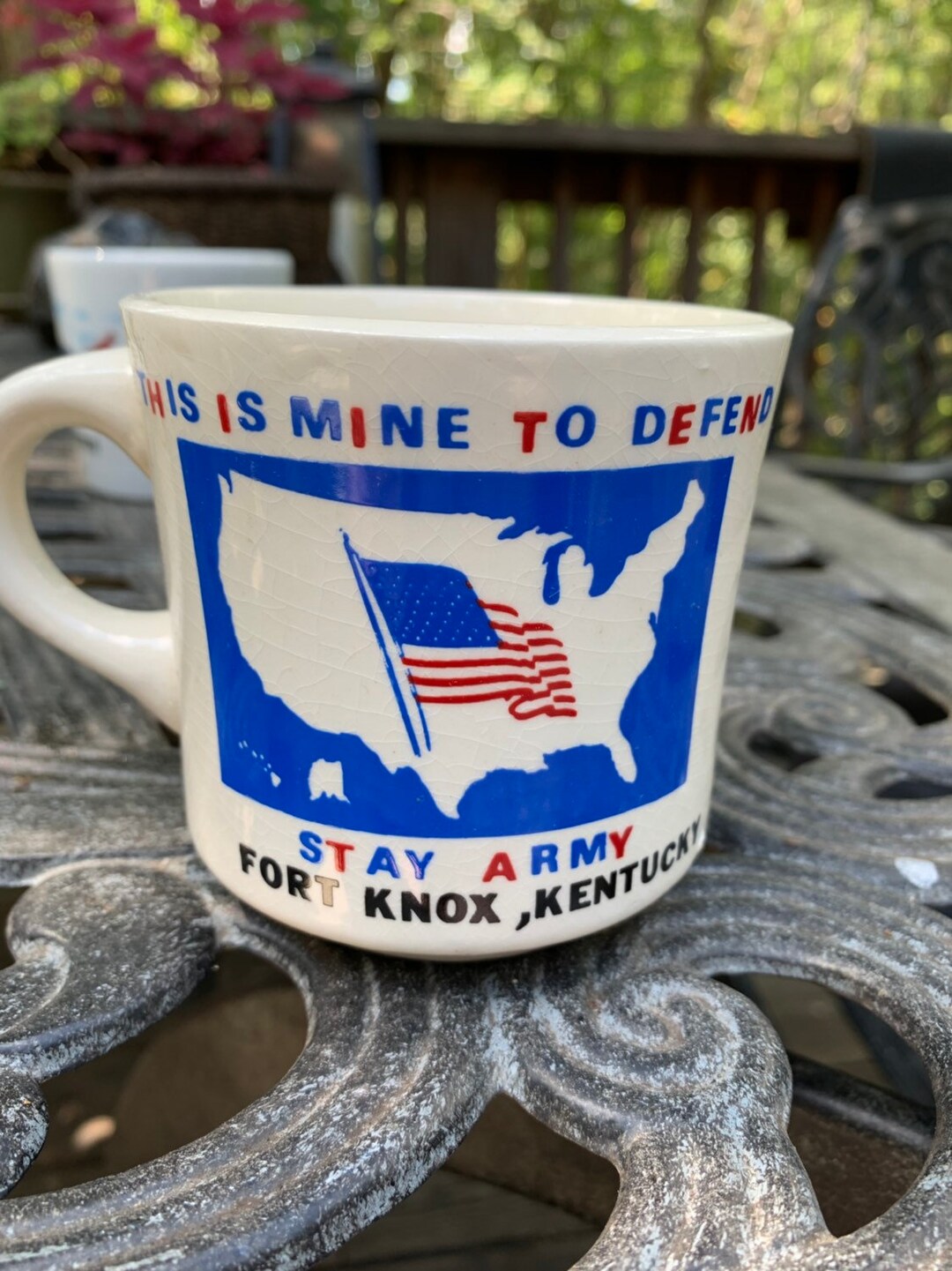 Vintage Double-sided Mug Stay Army/ Fort Knox/ Set of 4 - Etsy
