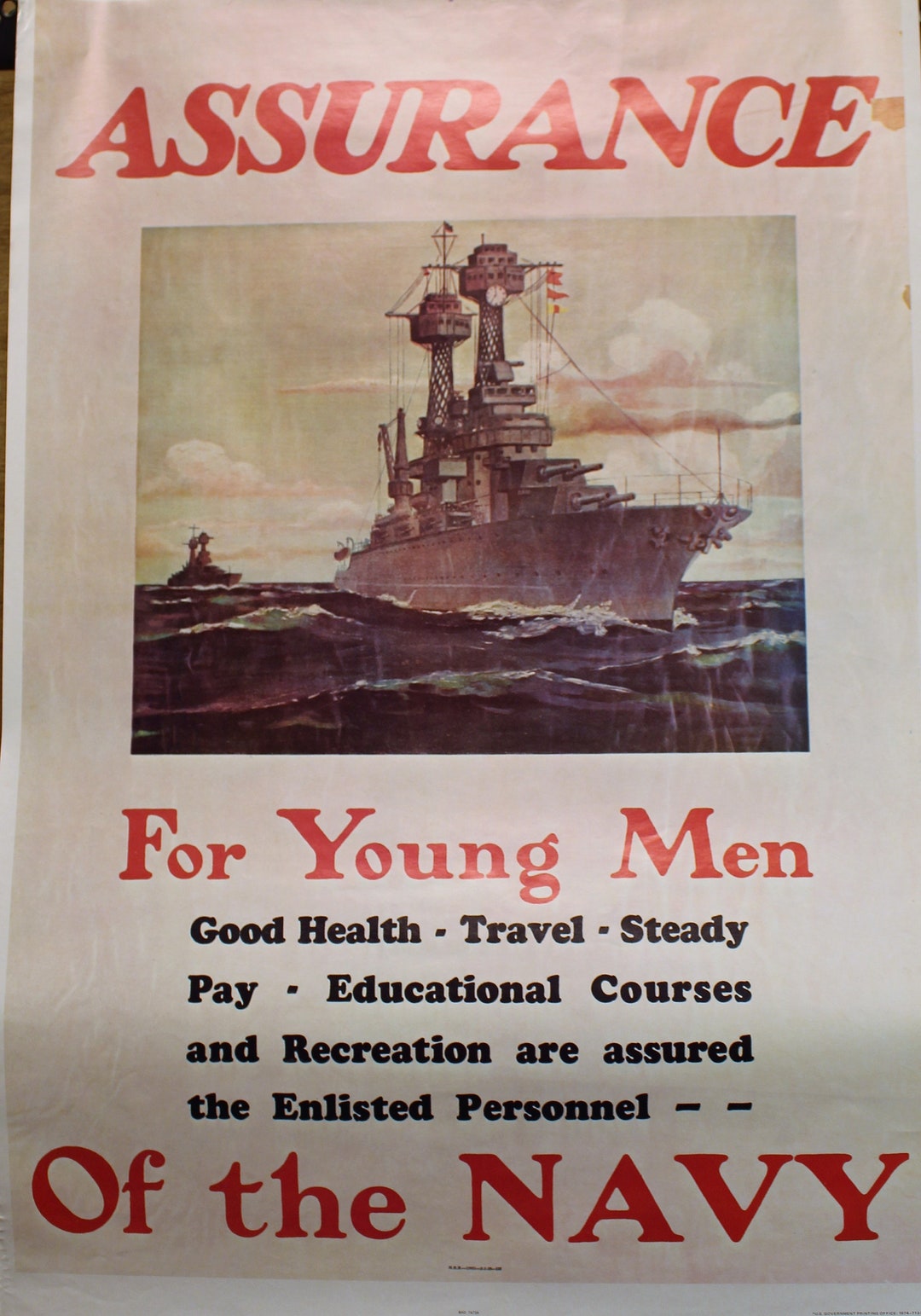Vintage 1974 Recruiting Poster. US Navy - Etsy