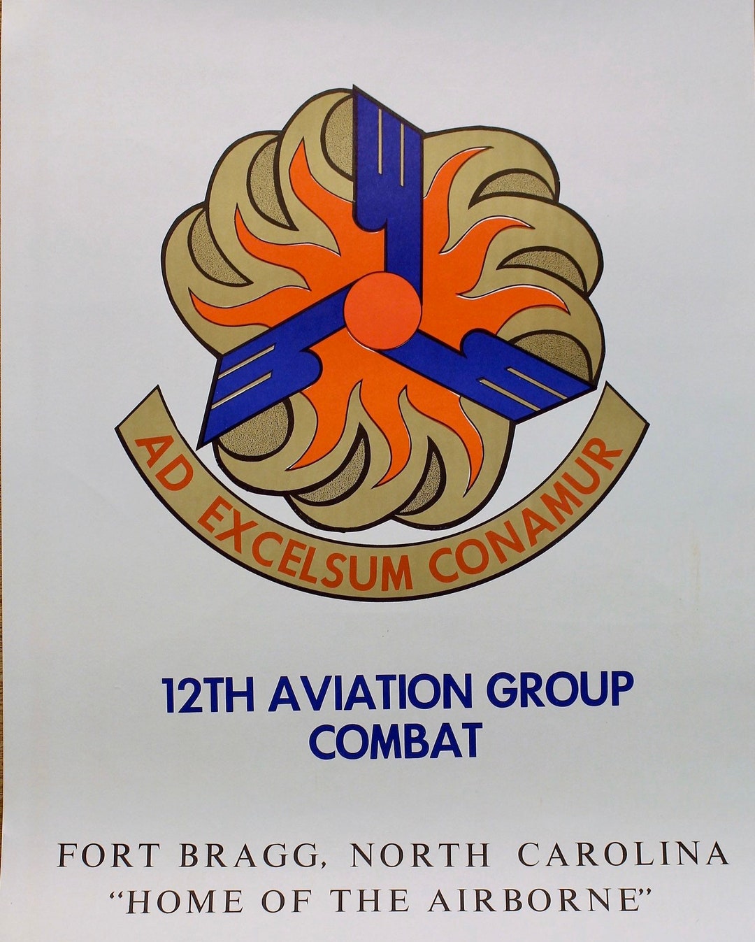 Vintage 12th Aviation Group Combat Poster - Etsy
