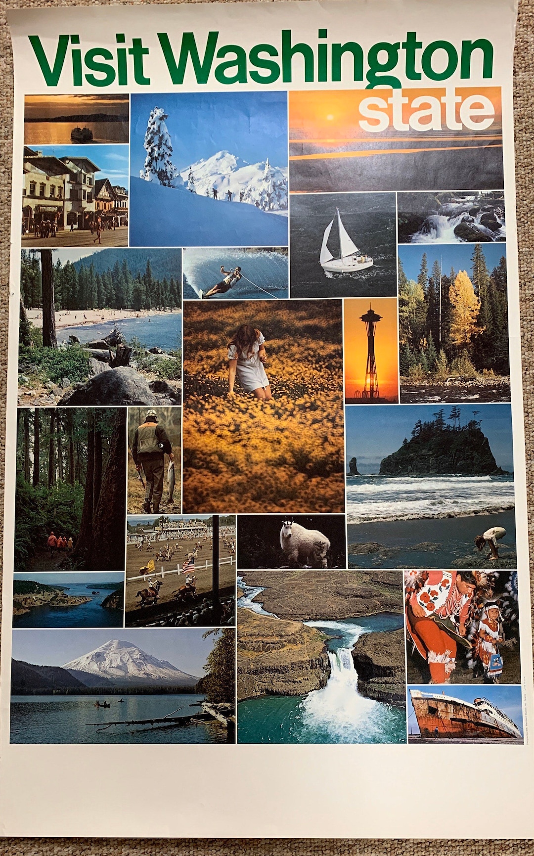 Vintage Travel Poster - Visit Washington State - Etsy