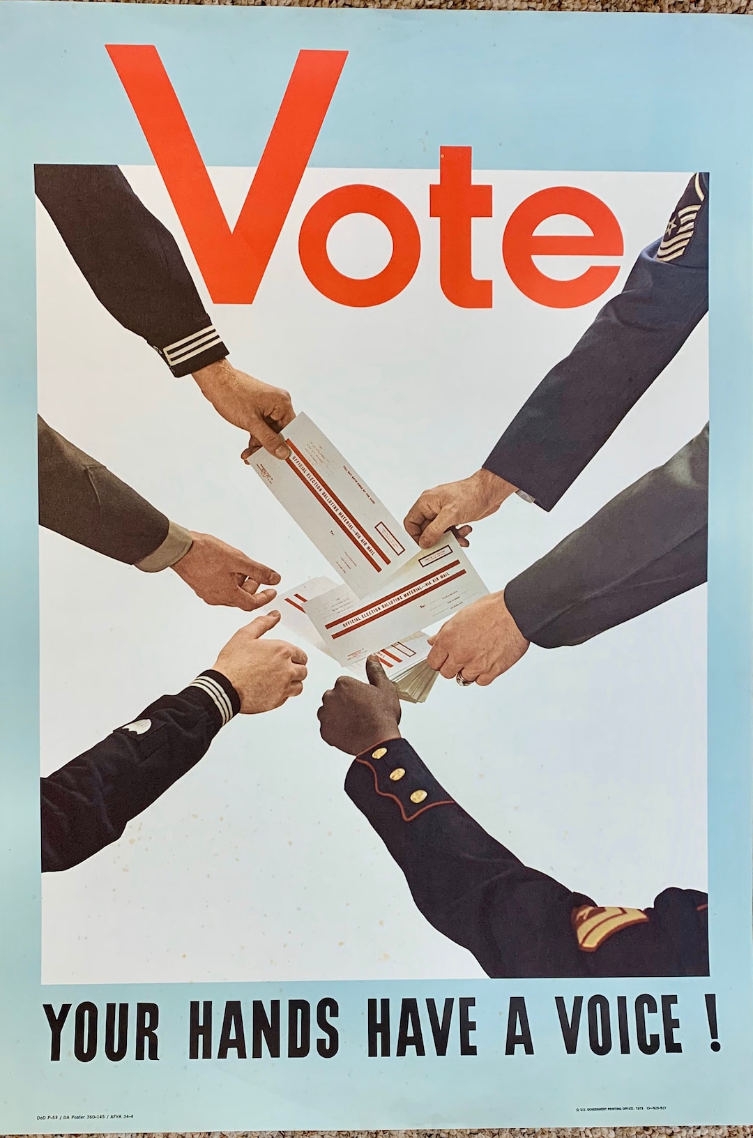 Vintage 1973 Vote / US Military Poster - Etsy