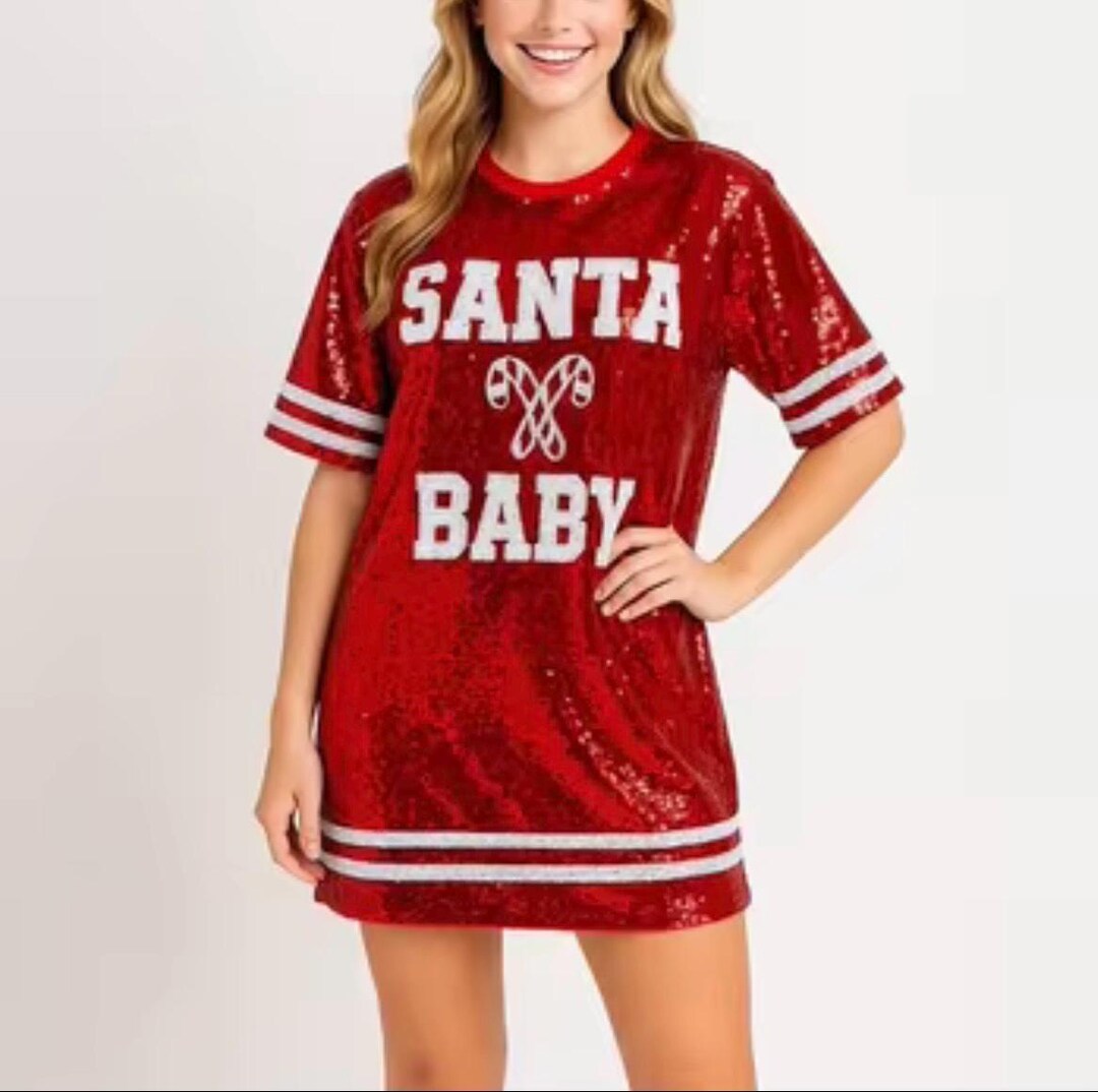 Christmas Santa Baby Red Sequins Blouse - Etsy