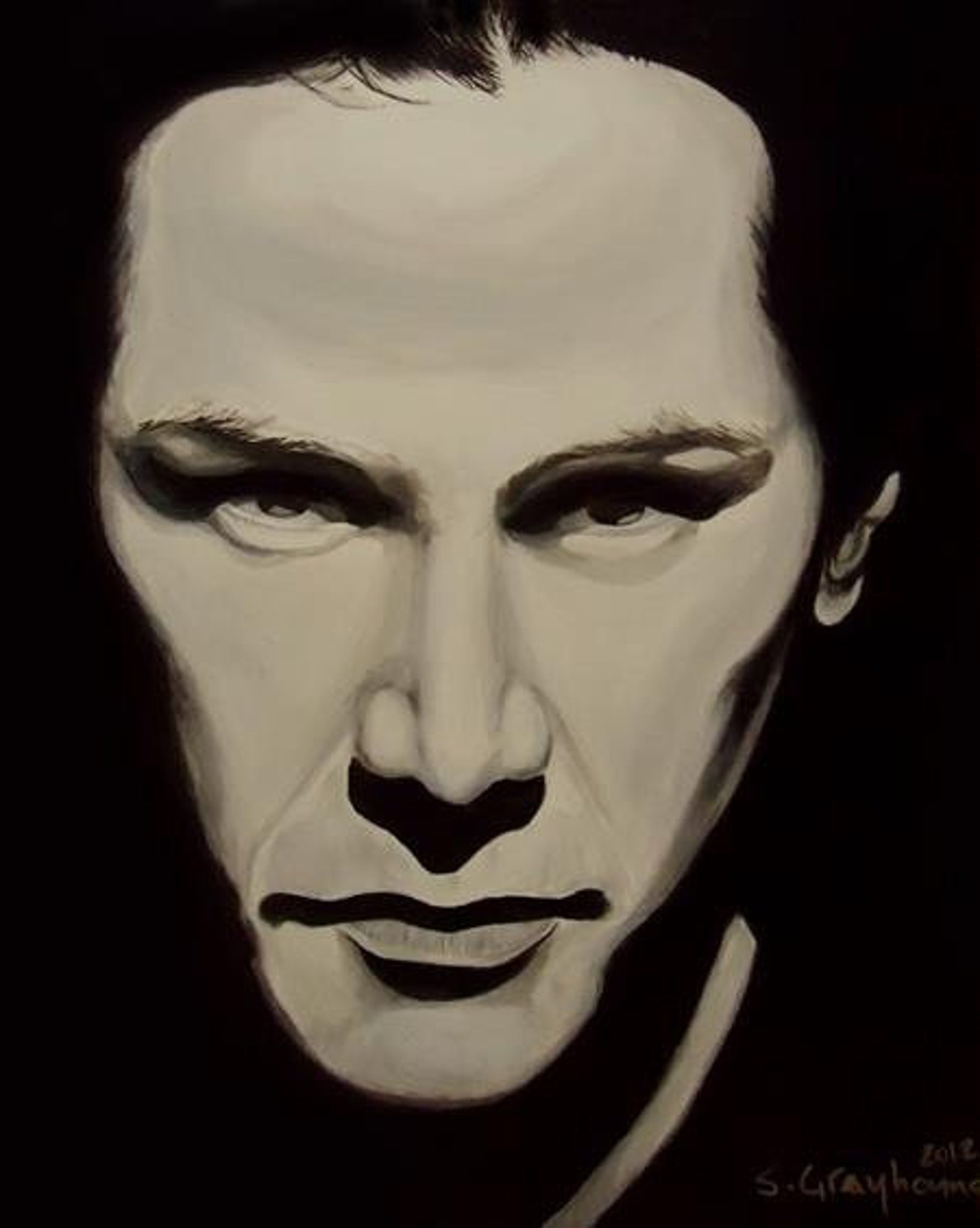Print of Keanu Reeves black and White From an Acrylic Painting on ...