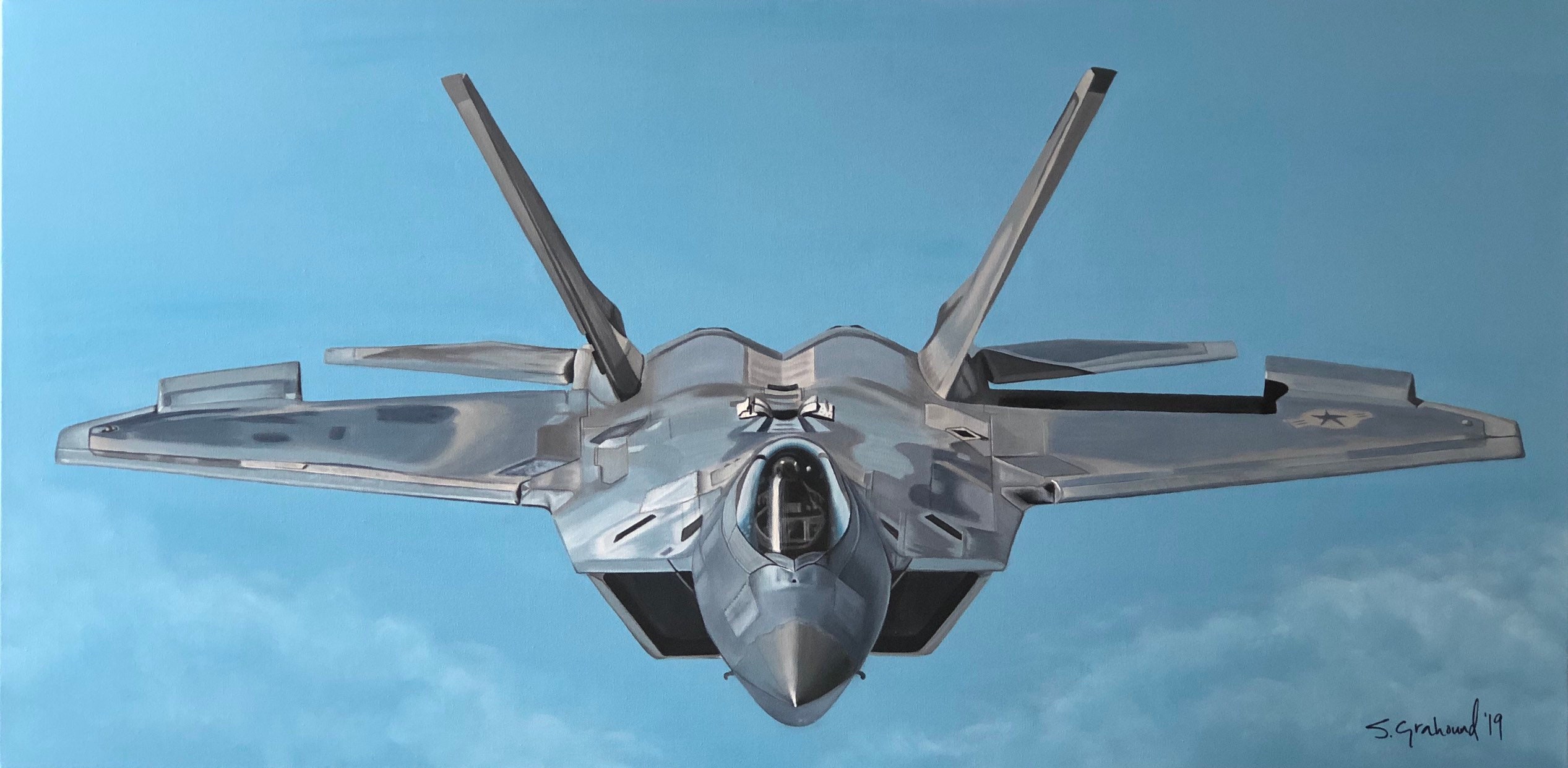 PRINT of the F-22 Raptor From a Painting on Canvas - Etsy