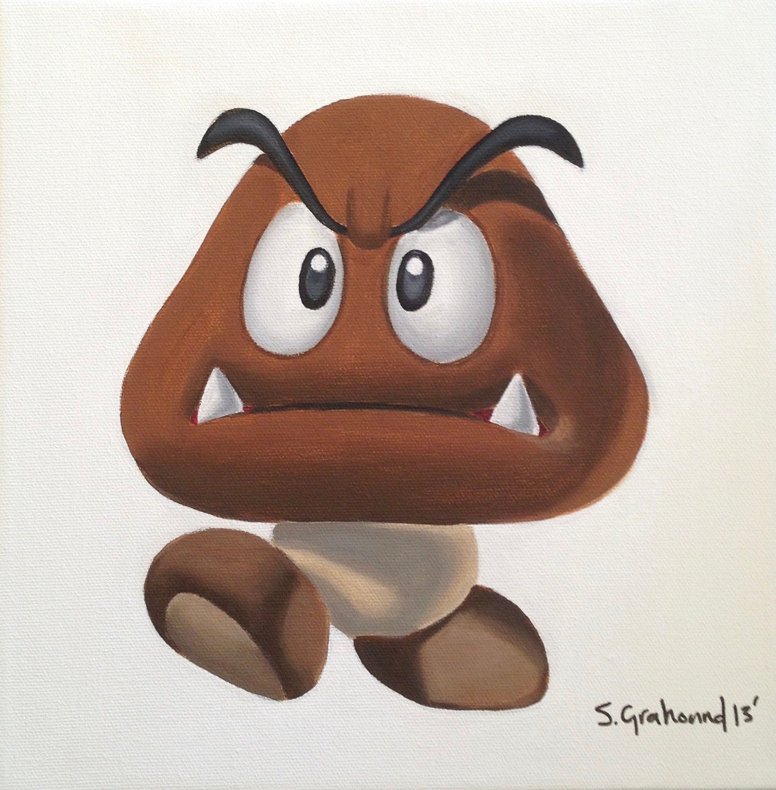 Print of Nintendo Character, Goomba From Acrylic Painting on Canvas - Etsy