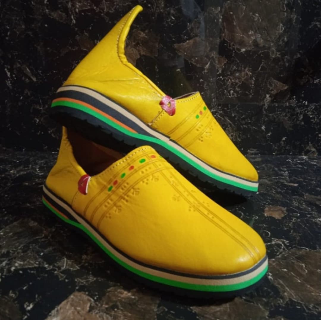 Leather Slippers || Berber Babouche || Moroccan Handmade Babouches Dyed ...
