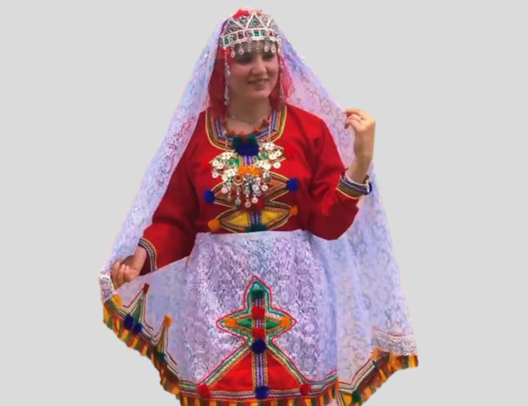 Amazigh Dress Set Complete, Linen Dress, Vintage Linen Dress, Berber ...