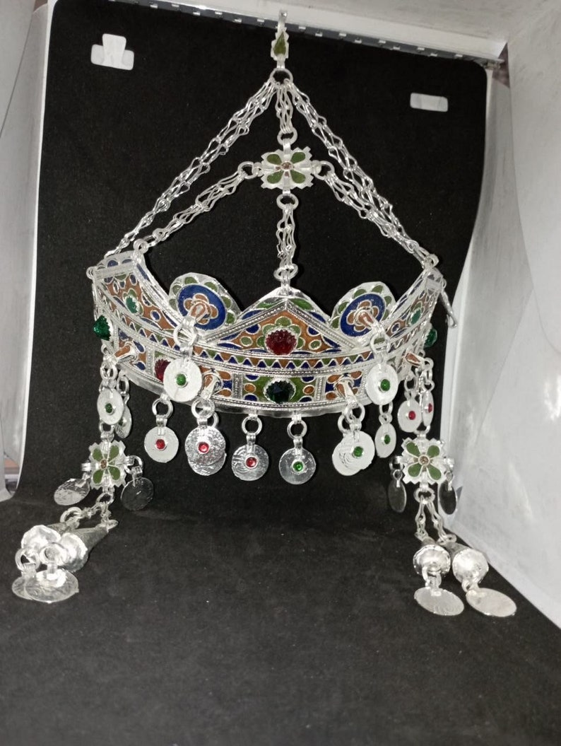 Ethnic Amazigh Enamelled Tiara Head Jewelry Tawnza Amazighia - Etsy