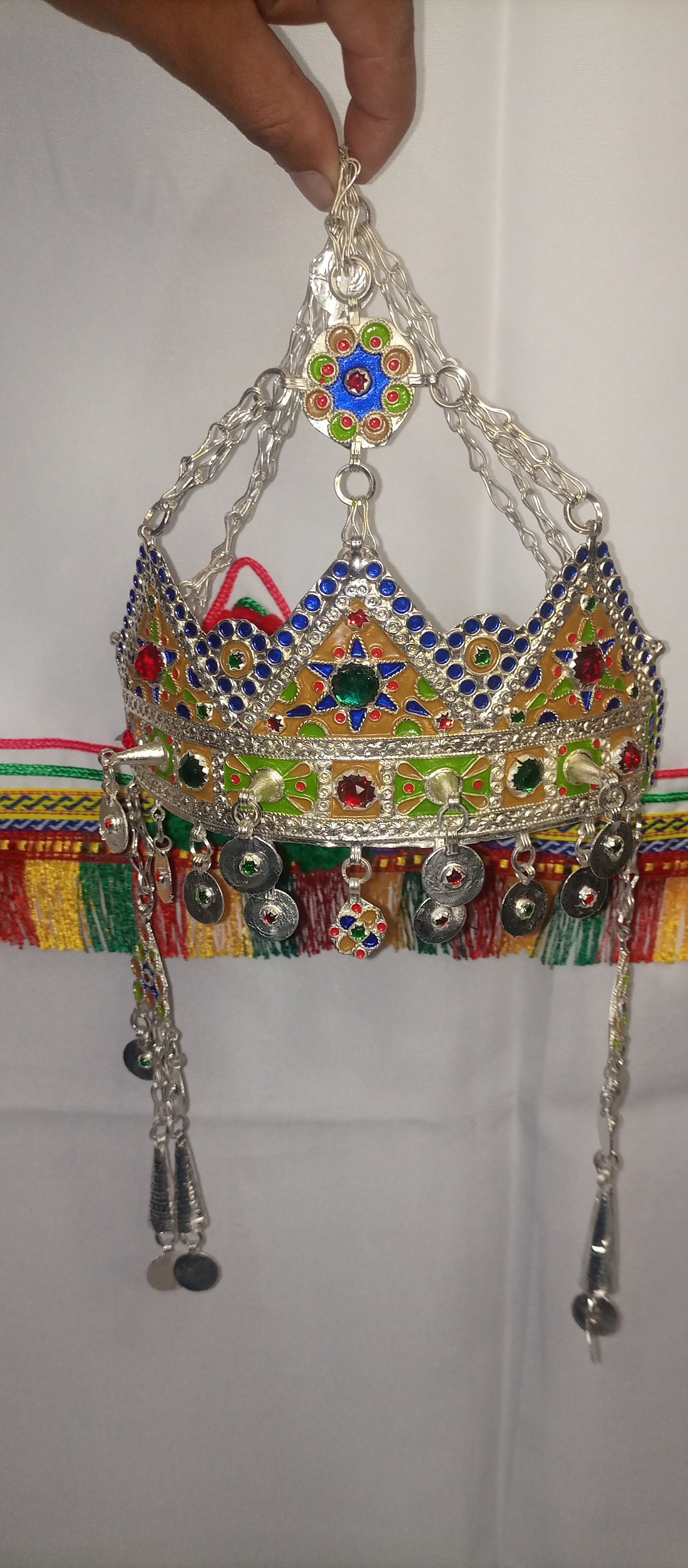 Ethnic Amazigh Enamelled Tiara Head Jewelry, Tawnza Amazighia De Sousse ...