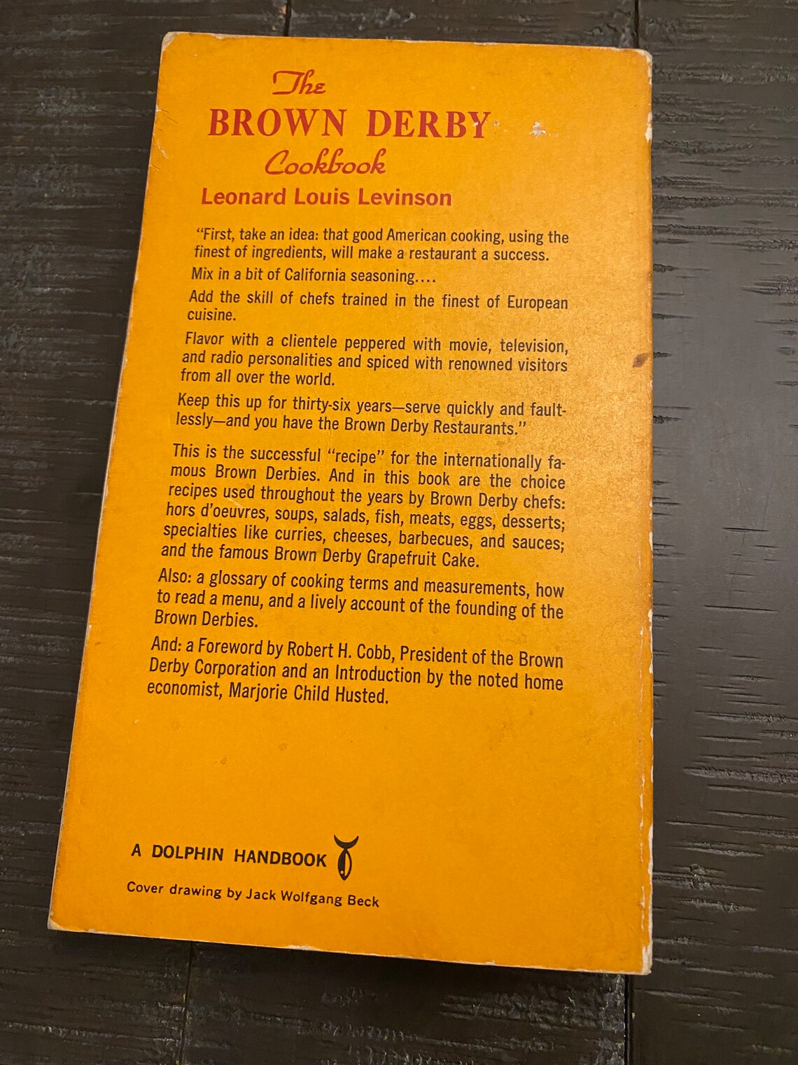 1962 Vintage the Brown Derby Cookbook by Leonard Louis Levinson - Etsy