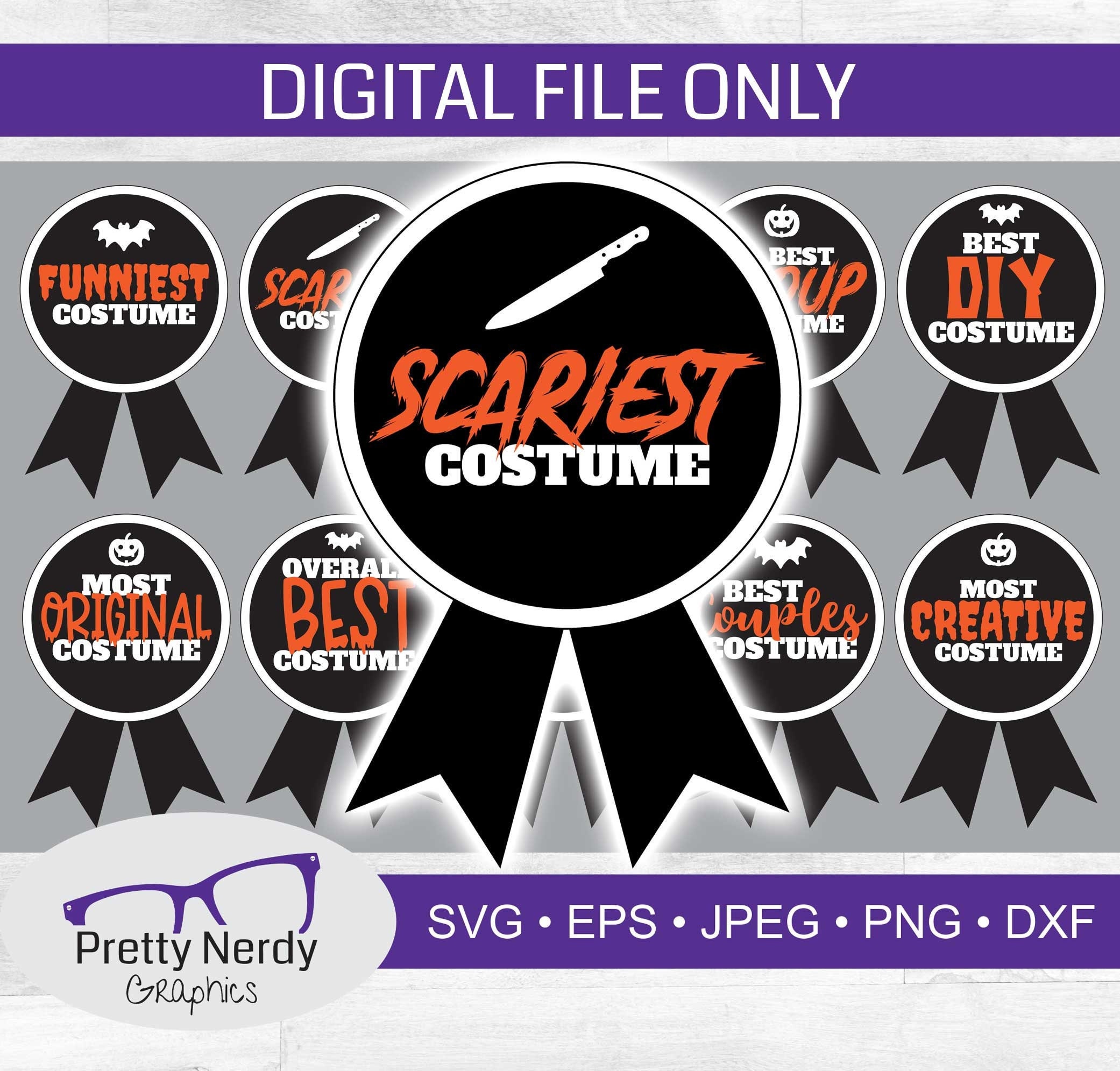 Halloween Costume Contest Awards Svg Bundle, Laser Cut File, Vinyl Cut ...