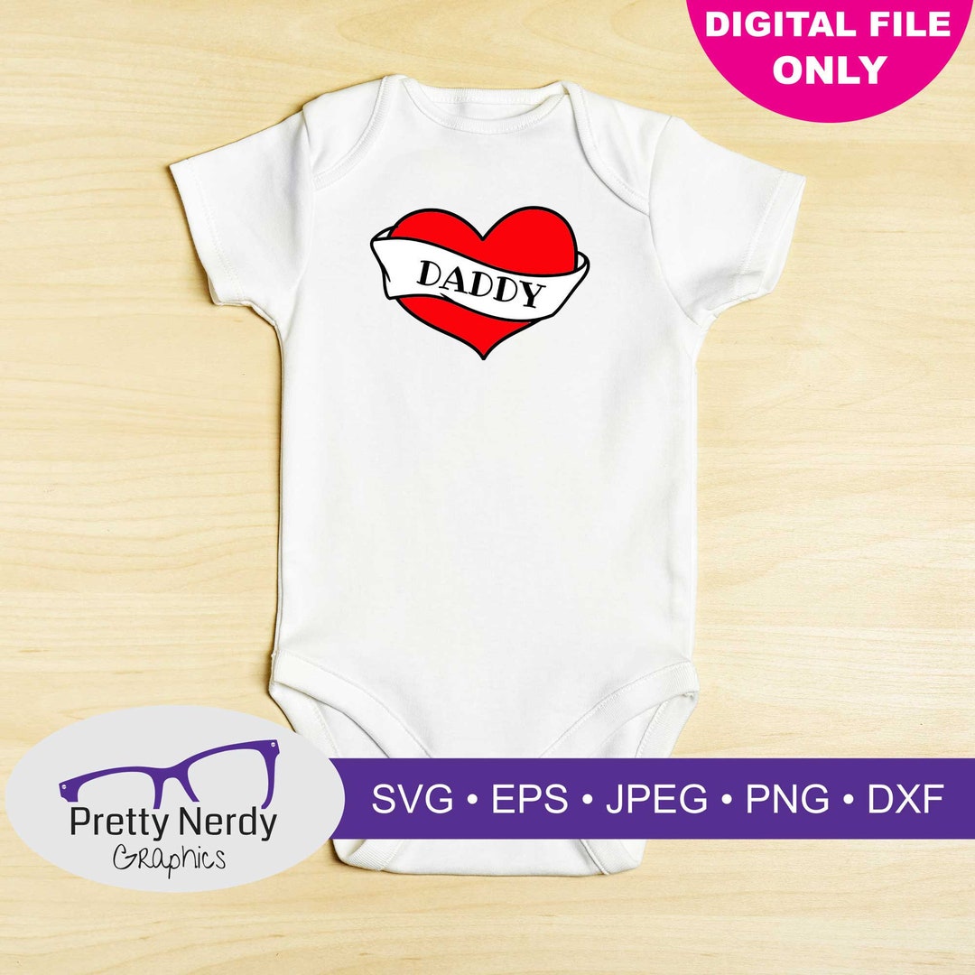 Daddy Heart With Banner Svg, Valentine's Day Svg - Etsy