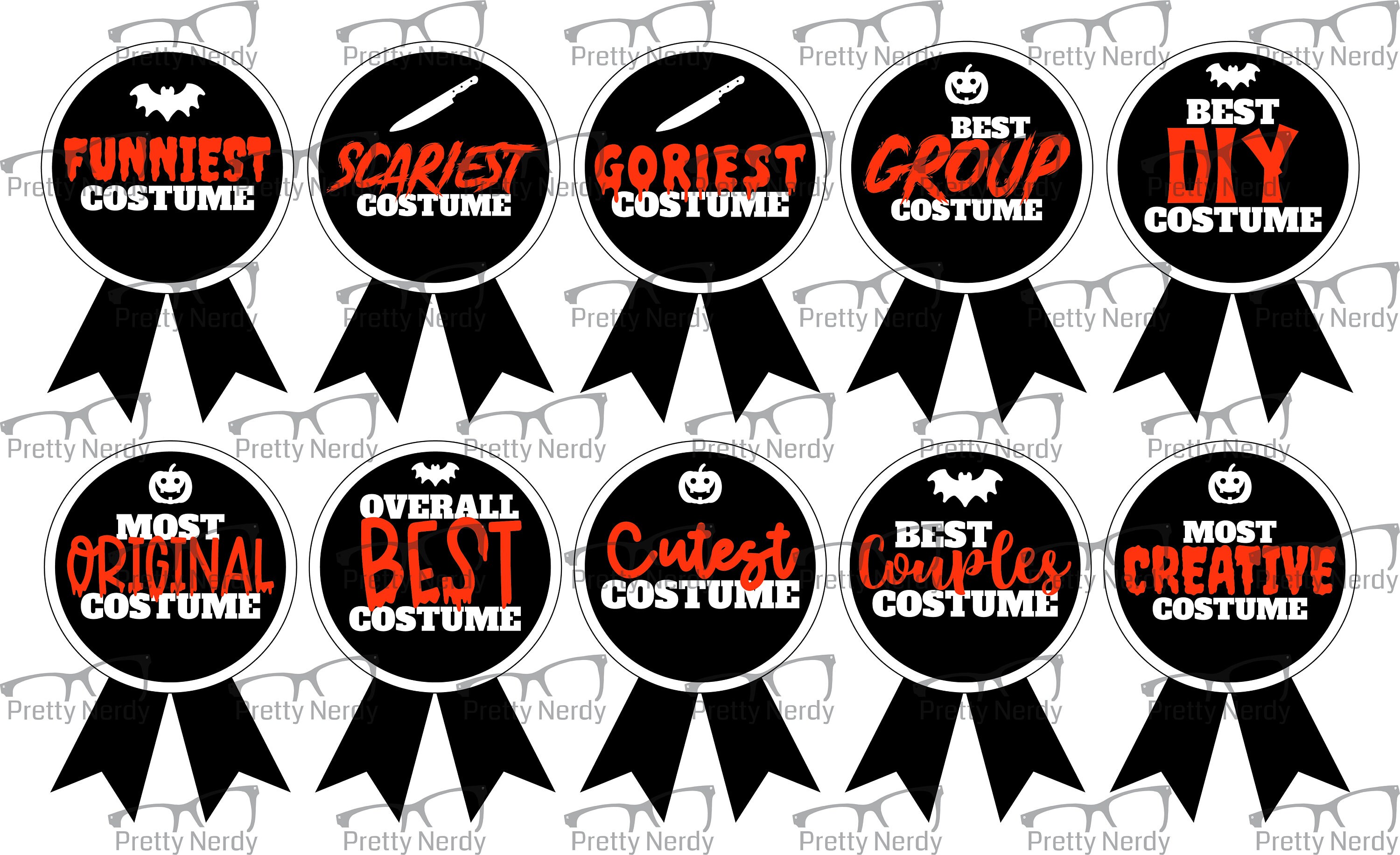 Halloween Costume Contest Awards Svg Bundle, Laser Cut File, Vinyl Cut ...
