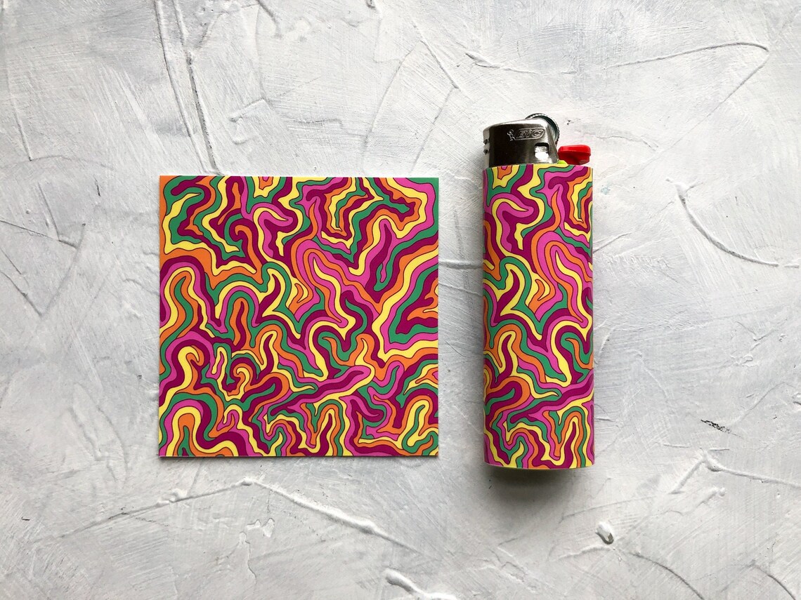 Lighter Stickers Psychedelic Stickers Hippie Stickers - Etsy