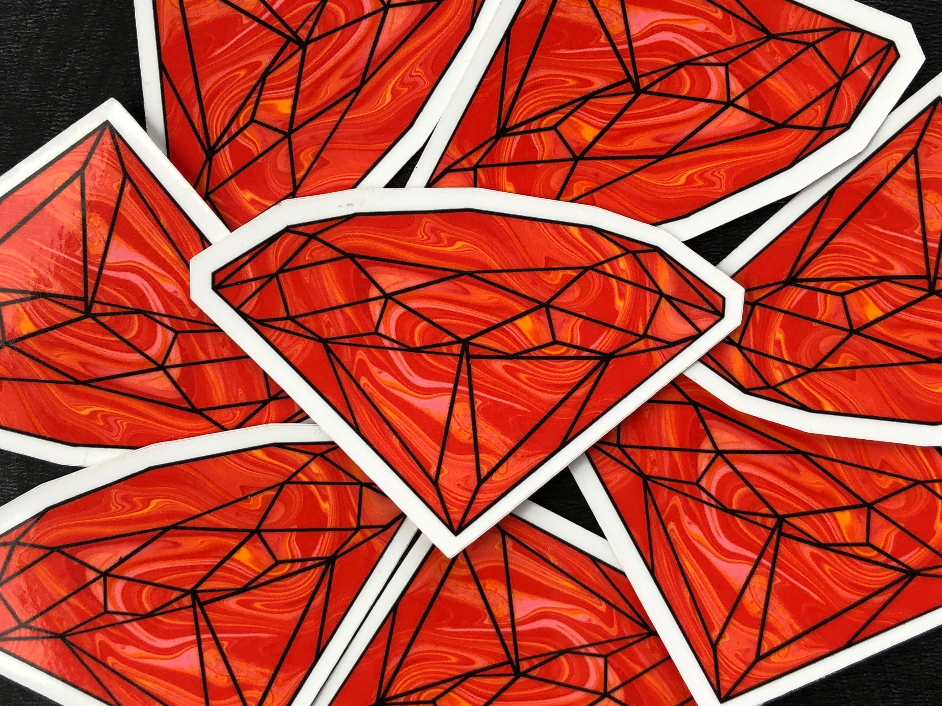 Red Diamond Crystal Stickers Diamond Sticker Red Stickers | Etsy