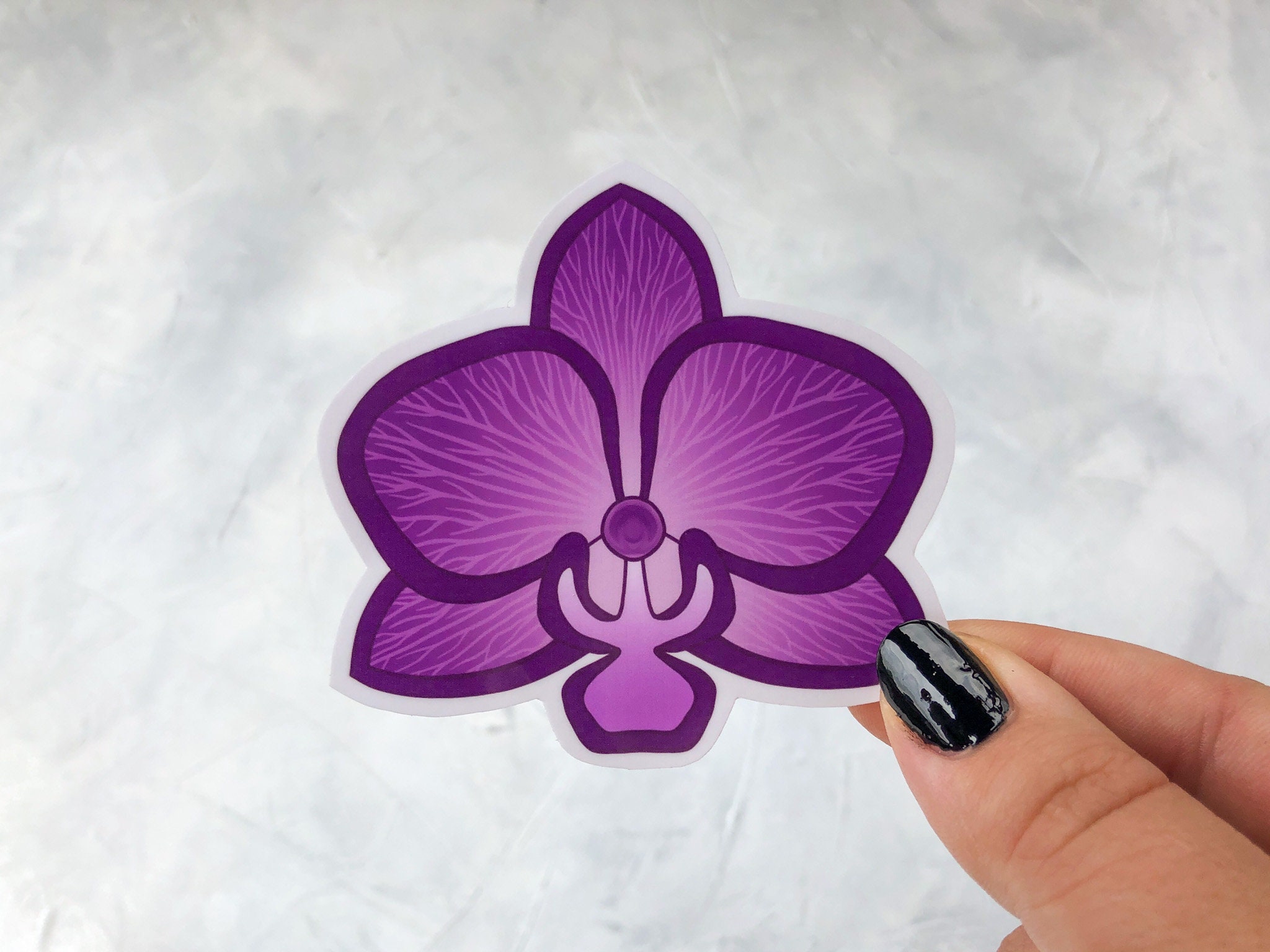 Orchid Sticker Flower Vinyl Sticker Flower Stickers | Etsy